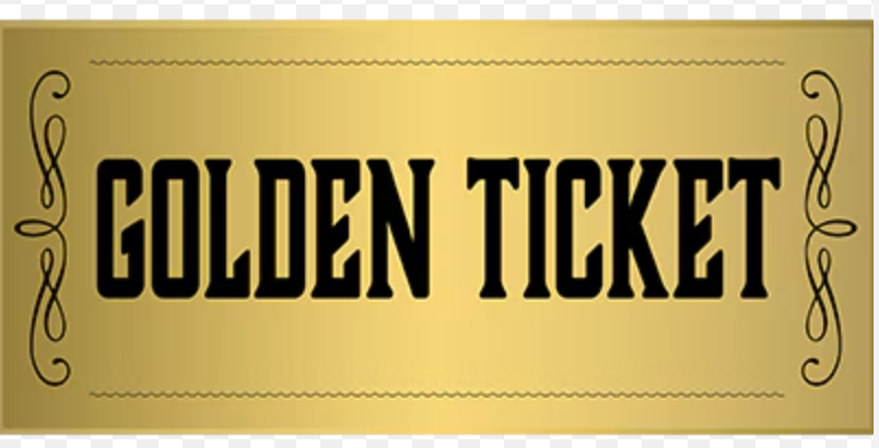 Golden Ticket Raffle Ticket - Volunteer Service Club of Pewaukee